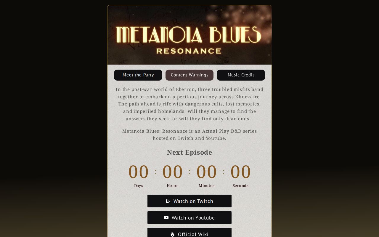 Metanoia Blues: Resonance